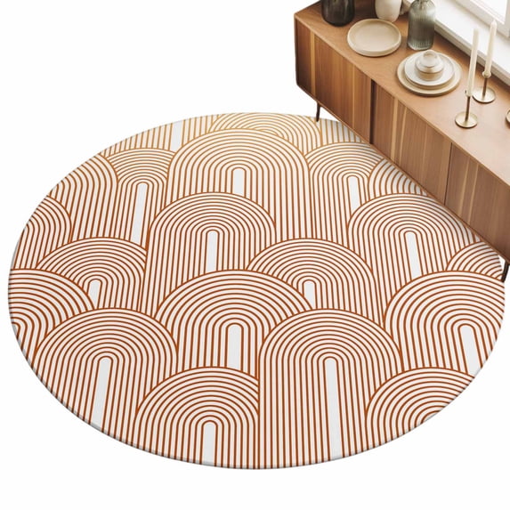 3ft Round Rug Orange Ombre Area Rugs for Living Room Bedroom Washable ...