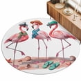 3ft Round Rug Pink Flamingo Area Rugs for Living Room Bedroom Washable ...