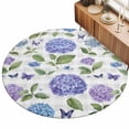 3ft Round Rug Purple Hydrangeas Area Rugs for Living Room Bedroom ...