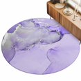 3ft Round Rug Purple Marble Area Rugs for Living Room Bedroom Washable ...
