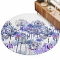 3ft Round Rug Purple Onion Flowers Area Rugs for Living Room Bedroom ...