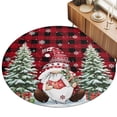 3ft Round Rug Red Black Plaid Gnomes Christmas Area Rugs for Living ...