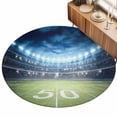 3ft Round Rug Rugby Area Rugs for Living Room Bedroom Washable Non Slip ...