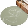 3ft Round Rug Sage Green Area Rugs for Living Room Bedroom Washable Non ...