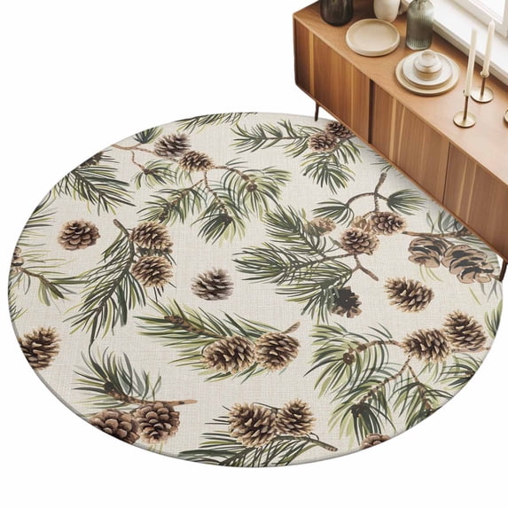 3ft Round Rug Sage Green Christmas Area Rugs for Living Room Bedroom ...