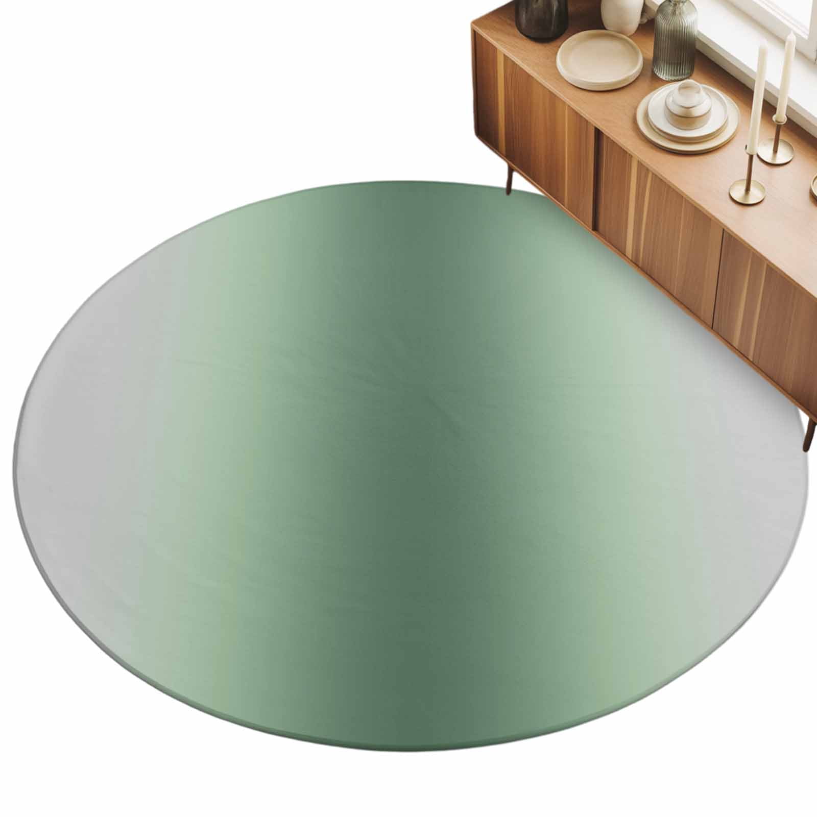 3ft Round Rug Sage Green Grey Ombre Area Rugs for Living Room Bedroom ...