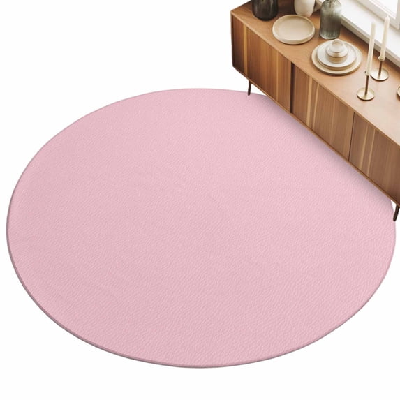 3ft Round Rug Solid Pink Area Rugs for Living Room Bedroom Washable Non ...