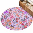 3ft Round Rug Spring Floral Area Rugs for Living Room Bedroom Washable ...