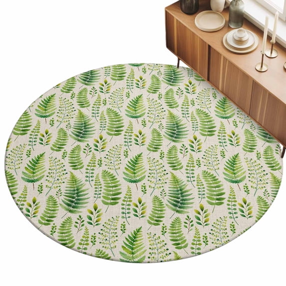 3ft Round Rug Spring Leavse Area Rugs for Living Room Bedroom Washable ...
