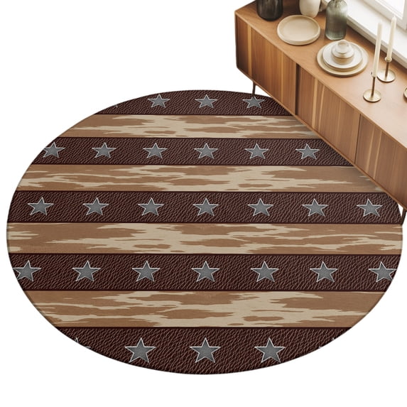 3ft Round Rug Star Vintage Area Rugs for Living Room Bedroom Washable ...
