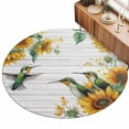 3ft Round Rug Sunflower Area Rugs for Living Room Bedroom Washable Non ...