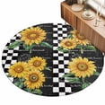 3ft Round Rug Sunflower Area Rugs for Living Room Bedroom Washable Non ...