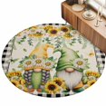3ft Round Rug Sunflower Gnomes Area Rugs for Living Room Bedroom ...