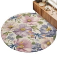 3ft Round Rug Vintage Flowers Area Rugs for Living Room Bedroom ...