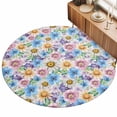 3ft Round Rug Watercolor Flowers Area Rugs for Living Room Bedroom ...