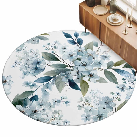 3ft Round Rug Watercolor Flowers Area Rugs for Living Room Bedroom ...