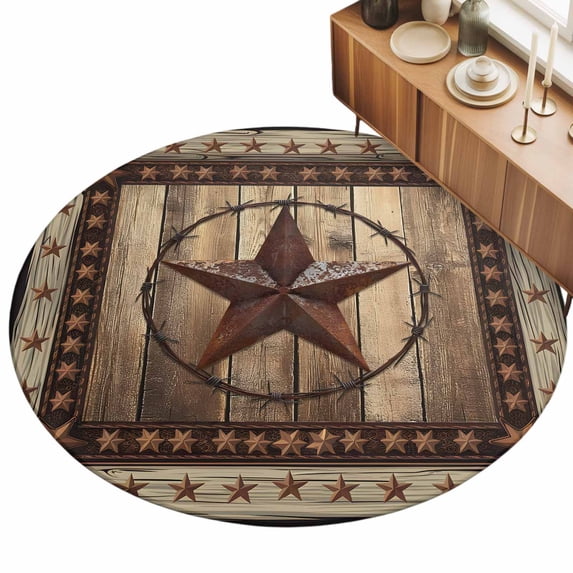 3ft Round Rug Western Farmhouse Area Rugs for Living Room Bedroom ...