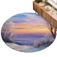 3ft Round Rug Winter Landscapes Area Rugs for Living Room Bedroom ...