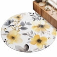 3ft Round Rug Yellow Floral Spring Area Rugs for Living Room Bedroom ...