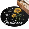 3ft Round Rug Yellow Sunflower Area Rugs for Living Room Bedroom ...
