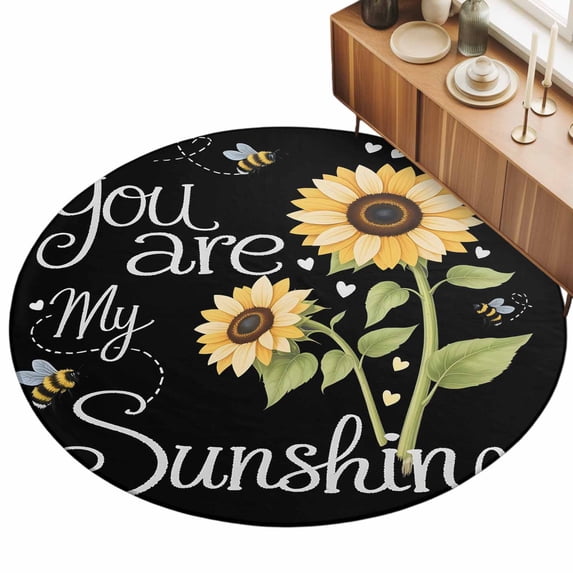 3ft Round Rug You Are My Sunshine Area Rugs for Living Room Bedroom ...