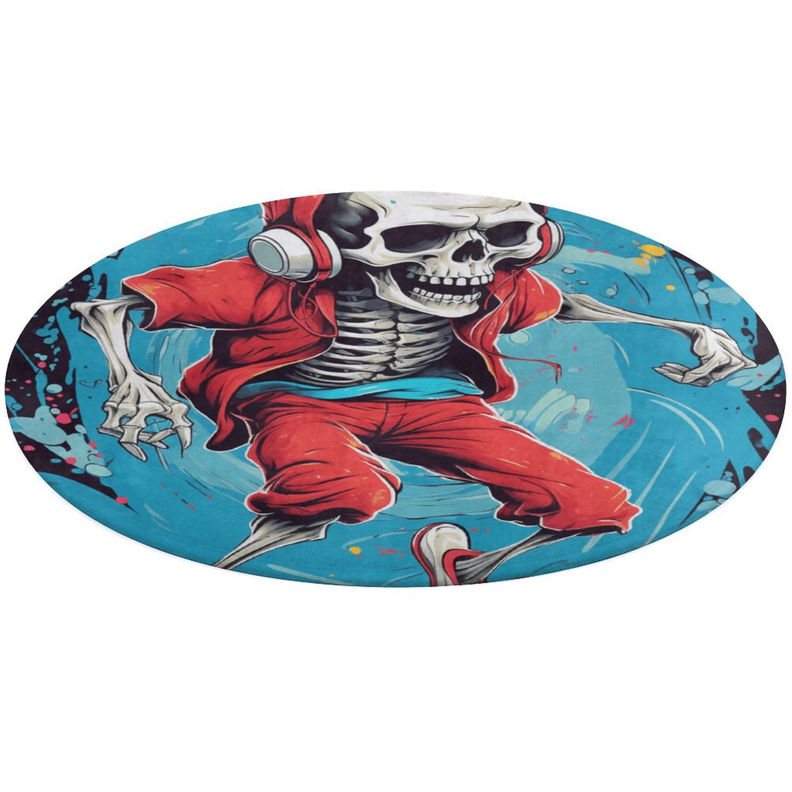 3ft Rug for Kids Room Playroom Nursery Bedroom Dancing Cute Skull Man ...