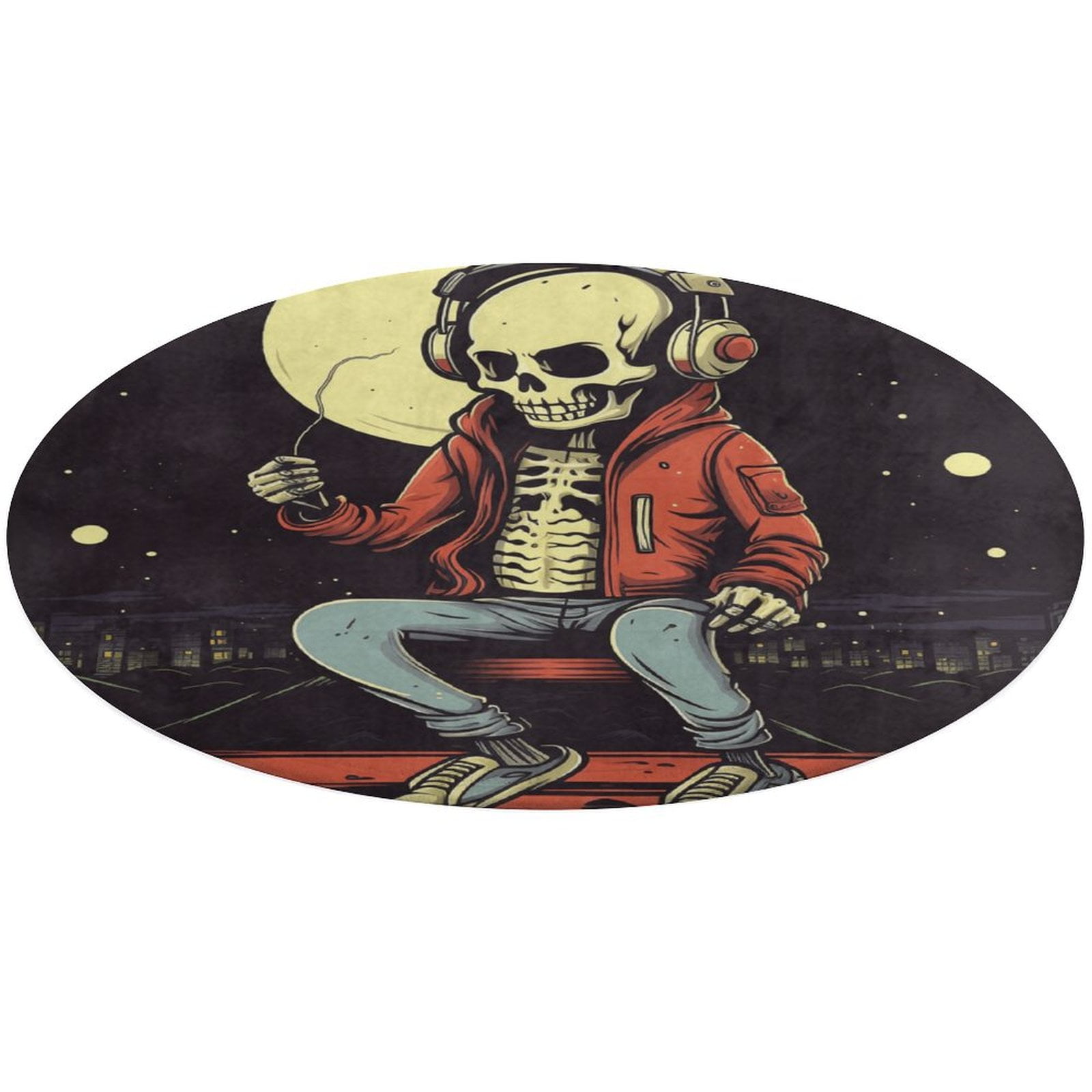 3ft Rug for Kids Room Playroom Nursery Bedroom Dancing Cute Skull Man ...