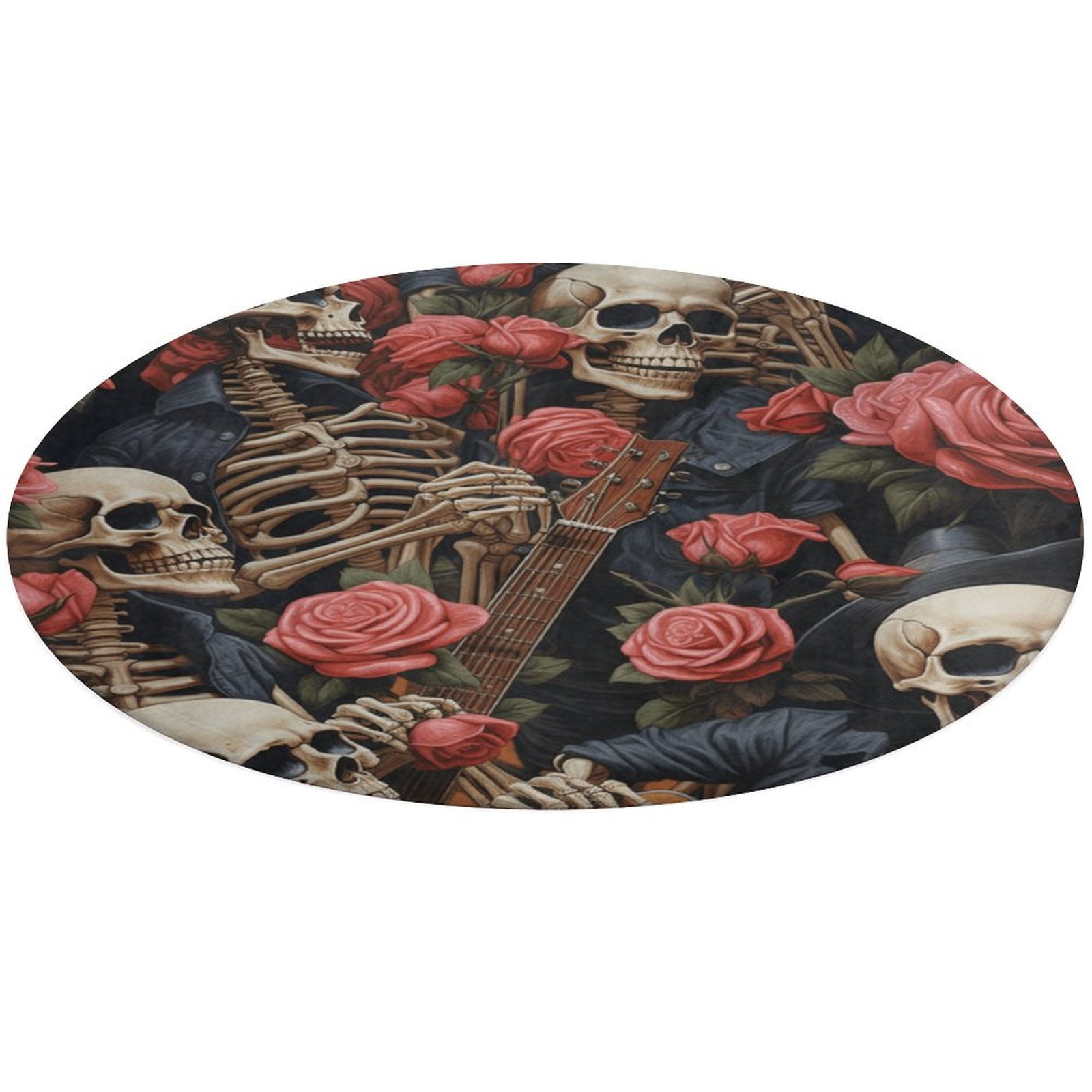 3ft Rug for Kids Room Playroom Nursery Bedroom Guitar Skeleton Rock ...