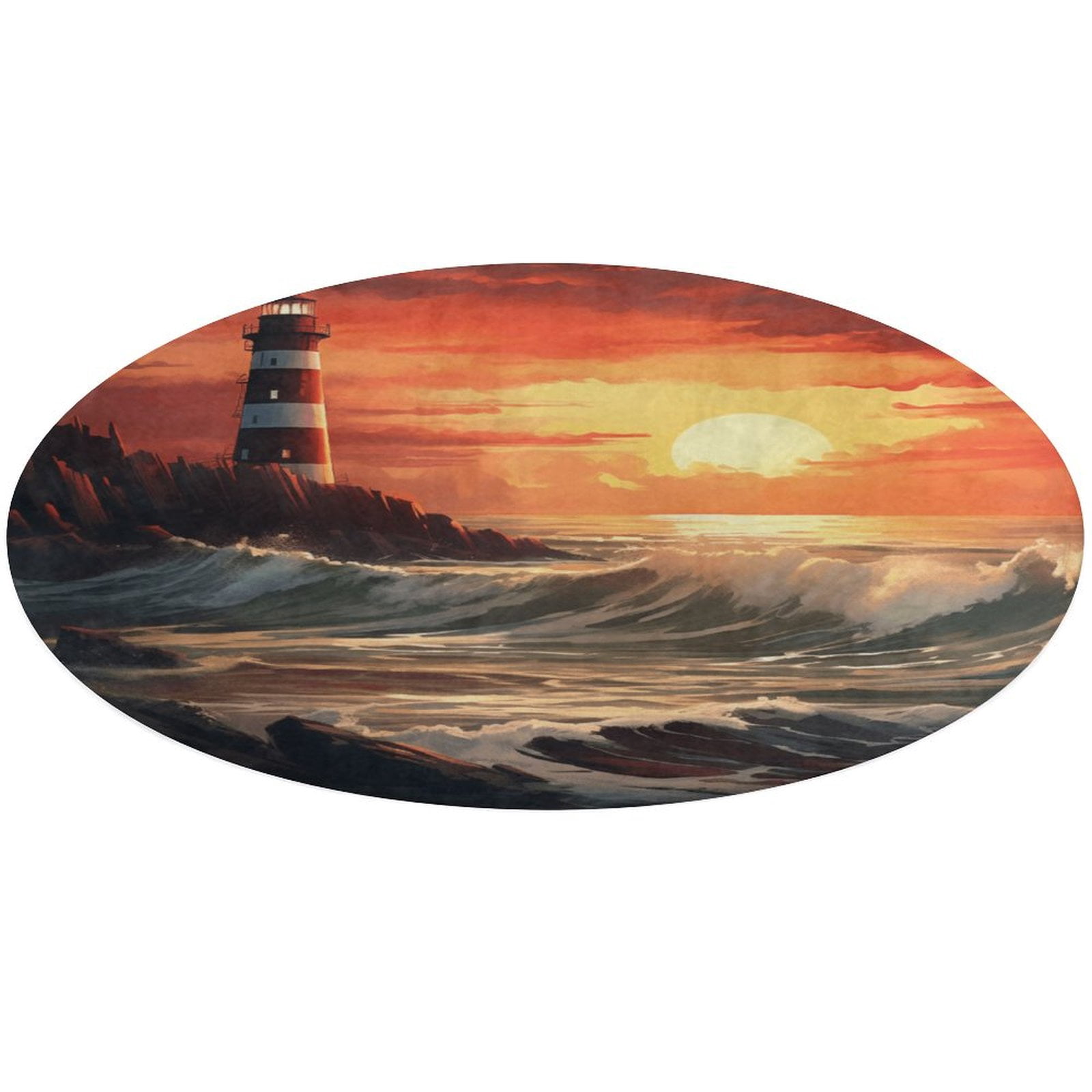 3ft Rug for Kids Room Playroom Nursery Bedroom Ocean Lighthouse ...