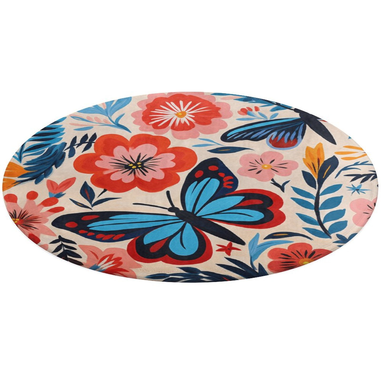 3ft Rug for Kids Room Playroom Nursery Bedroom Watercolor Butterfly ...