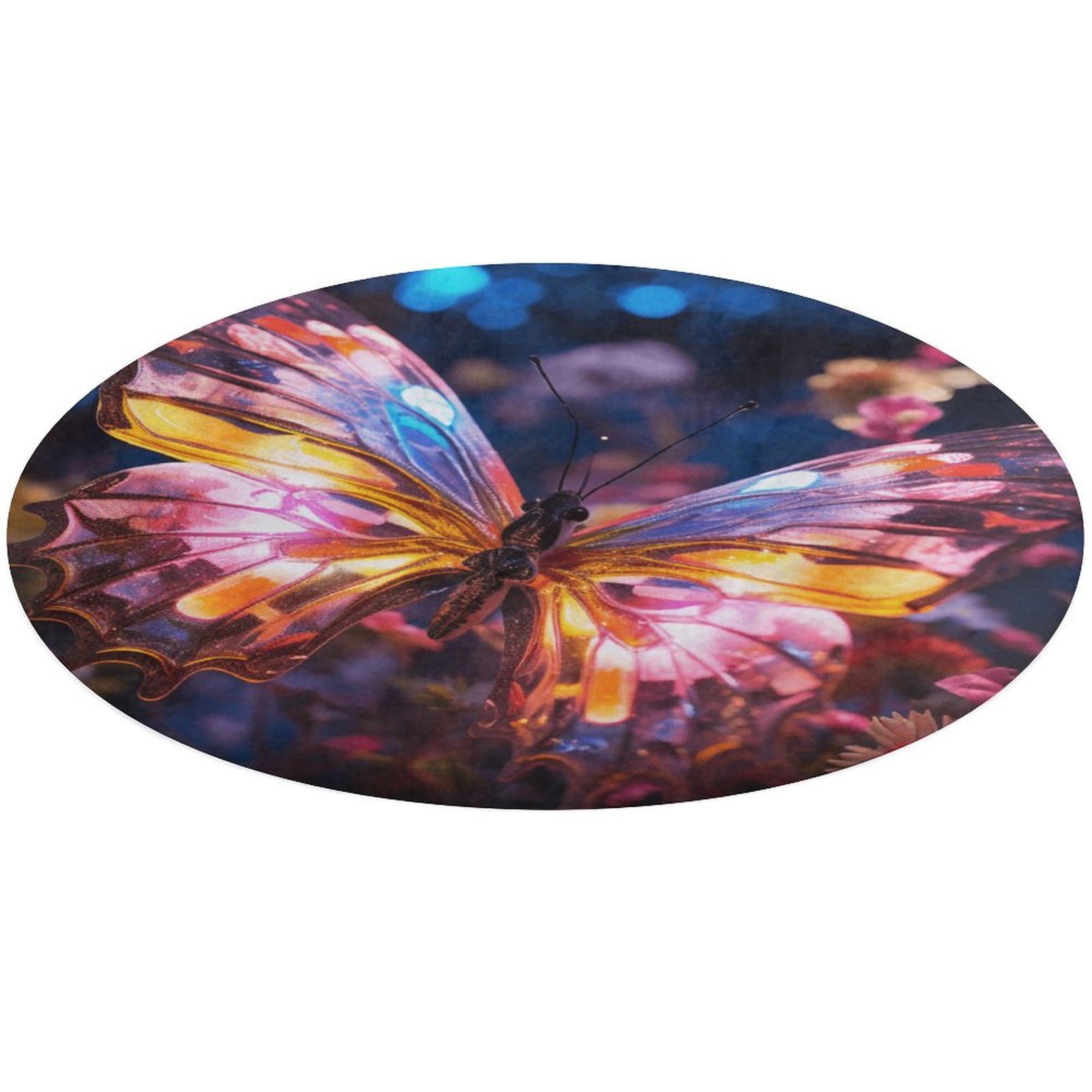 3ft Rug for Kids Room Playroom Nursery Bedroom Wildflowers Butterfly ...