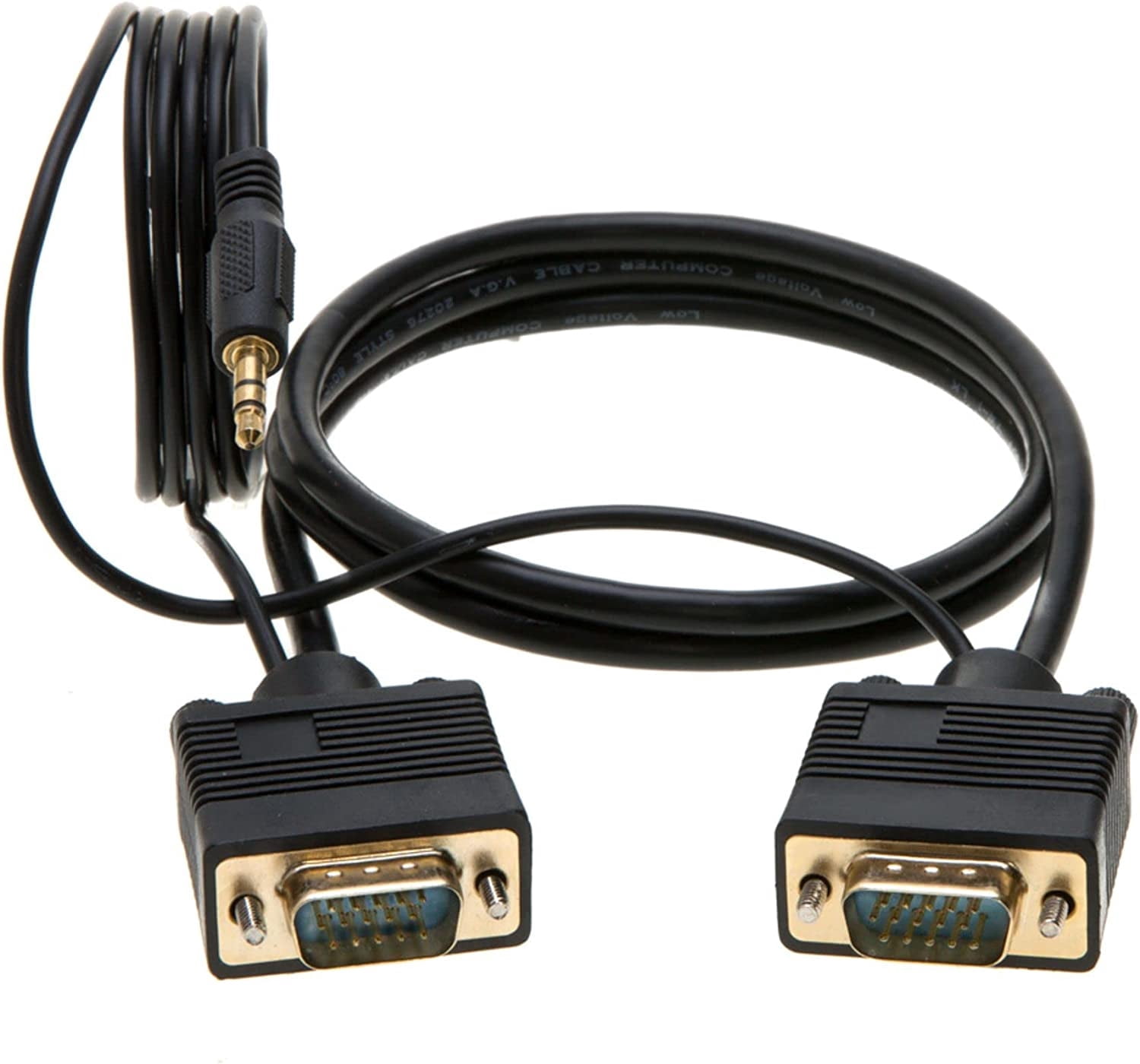 3ft SVGA to 3.5mm Audio Cable Male to Male, Video with AUX Stereo Cord ...