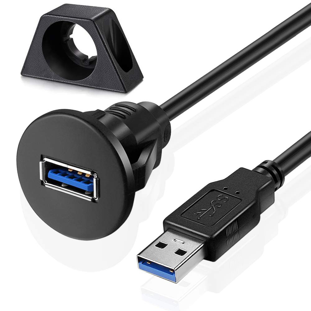 3ft USB 3.0 Male to Female USB 3.0 Flush Panel Mount Extension Cable ...