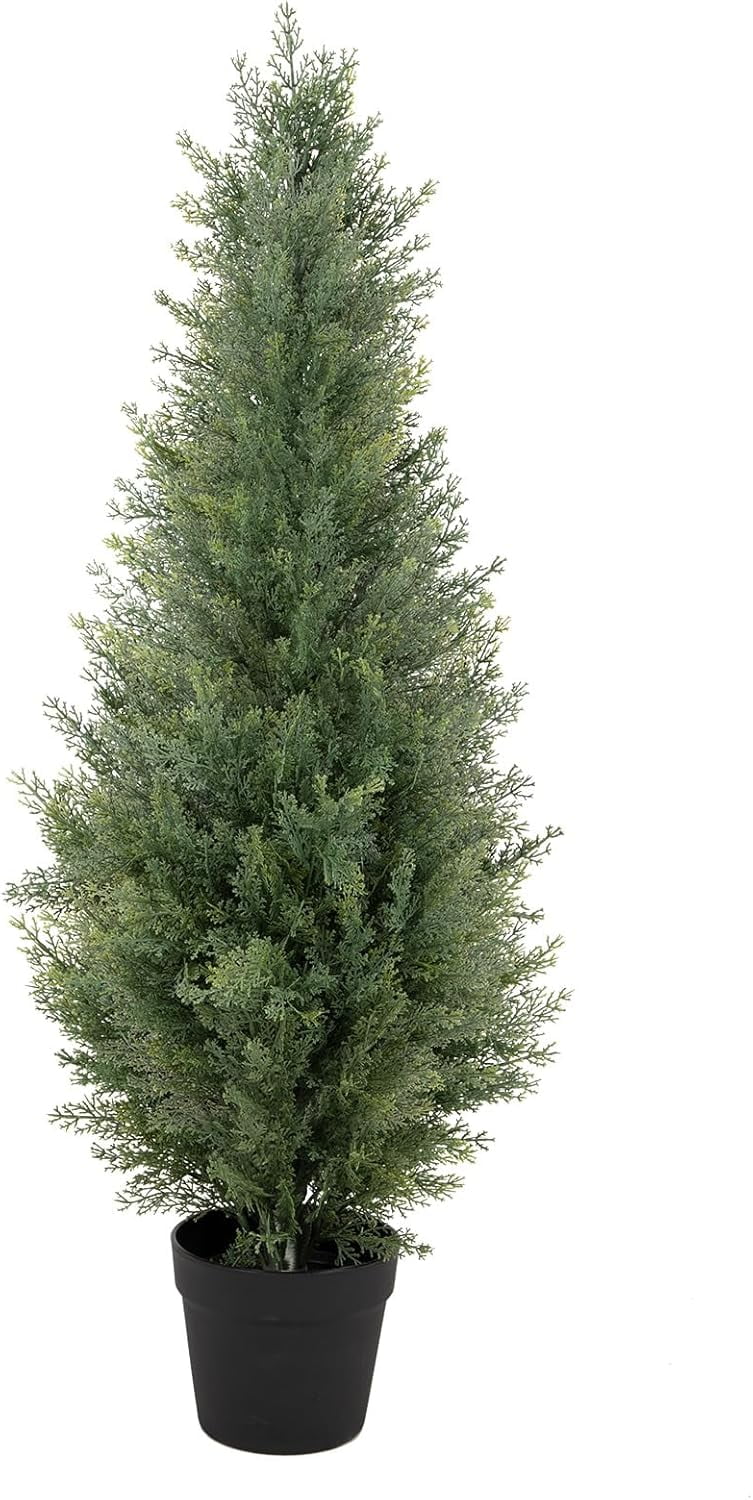 3ft UV Resistant Artificial Topiary Trees Outdoor, 35in Faux Cedar Tree ...