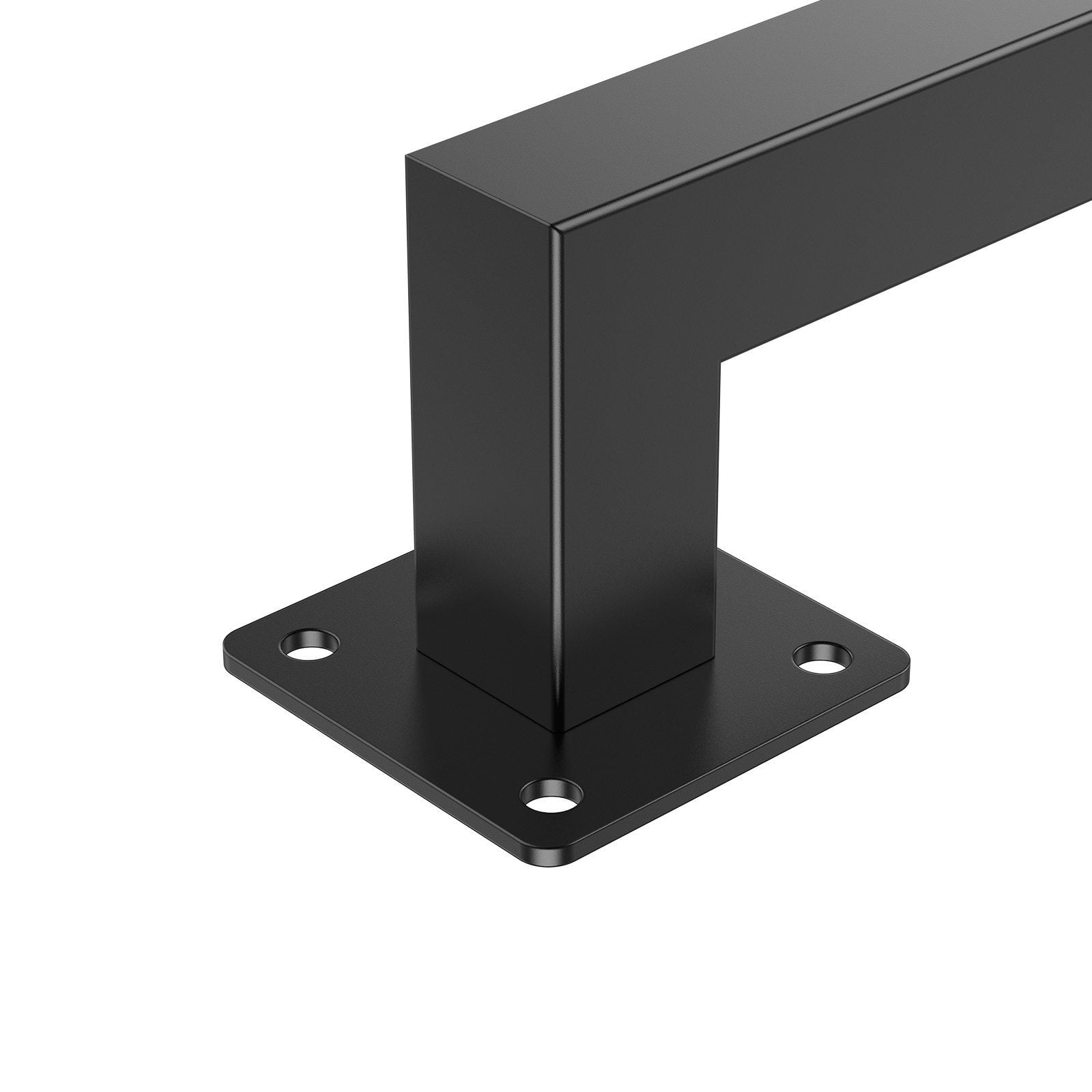 3ft Wall Mounted Stair Handrail - Black Iron Square Tube, 250lbs Load ...