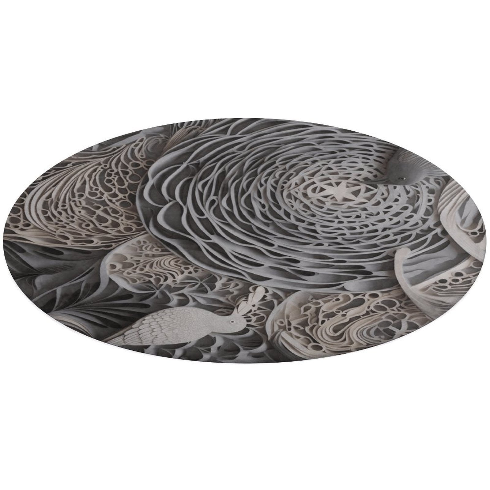 3ft Wood Grain Particles Circular Floor Mat, Kitchen Shower Floor Mat ...