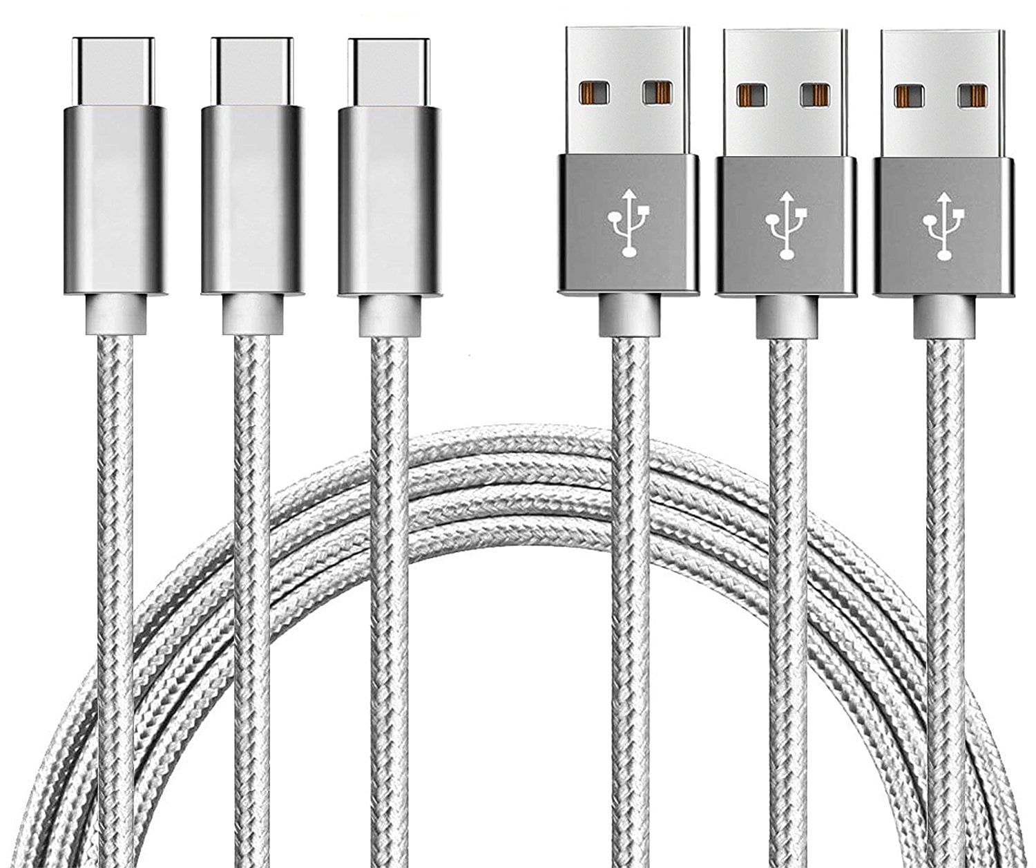 [3ft x 3 Pack] Juvnile Nylon Braided USB-C to USB 3.0 cable (3 Pack x ...