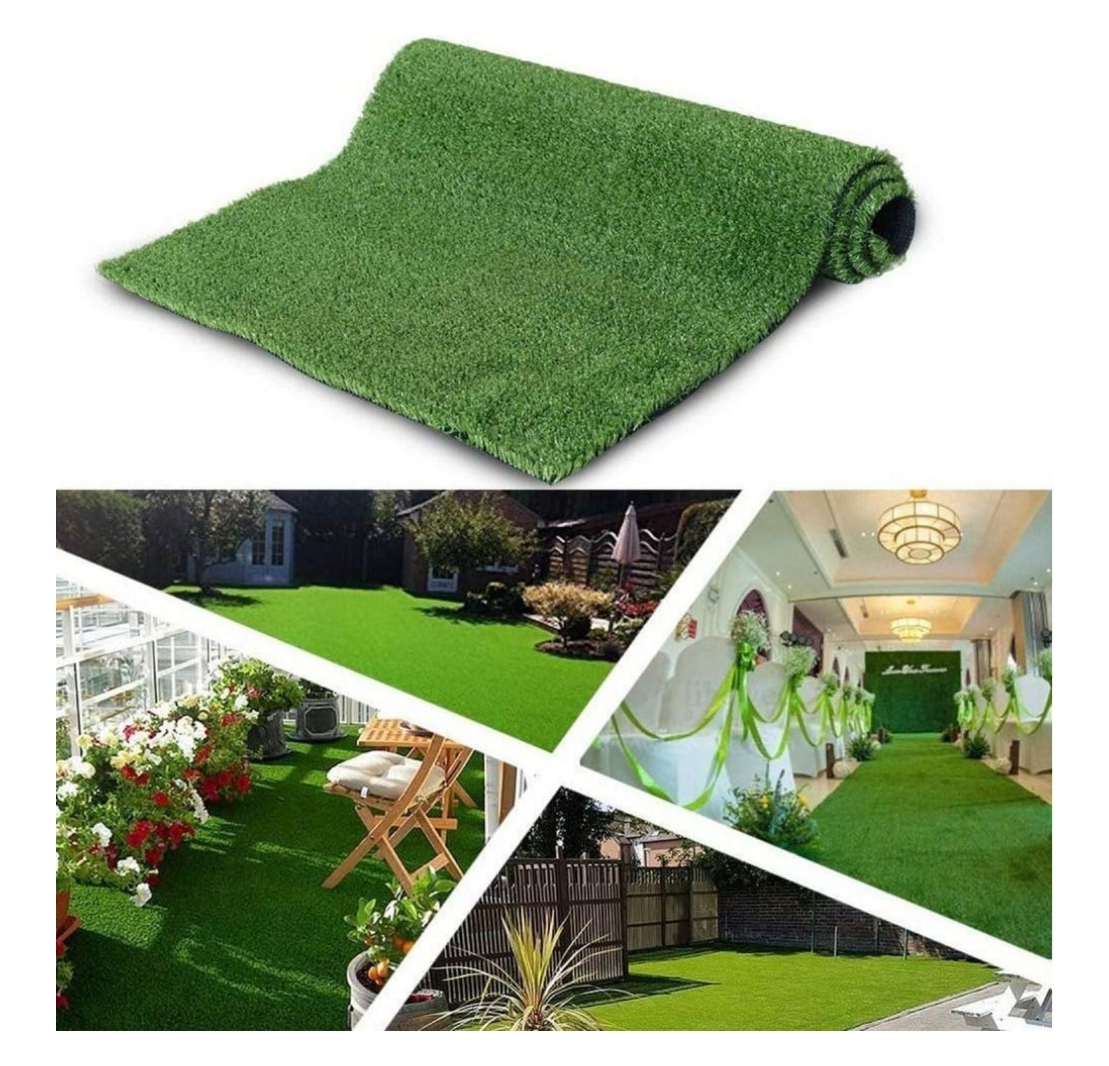 3ft x 32ft Premium Artificial Turf Mat. Thick fake grass with rubber ...