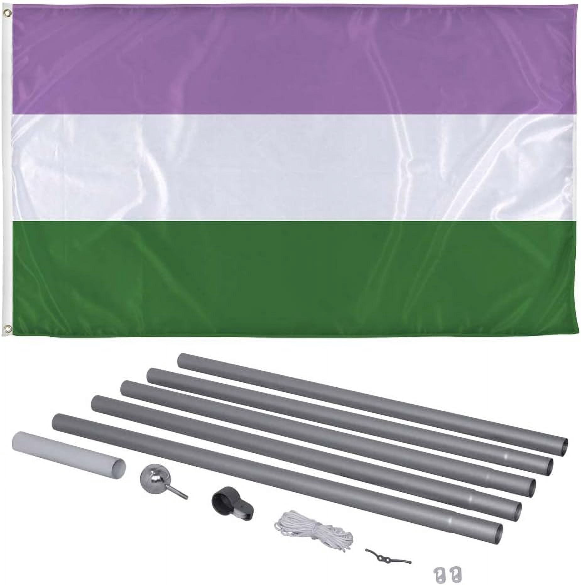 3ft x 5ft Genderqueer Pride Flag – Indoor/Outdoor Pride Flag with 20ft ...