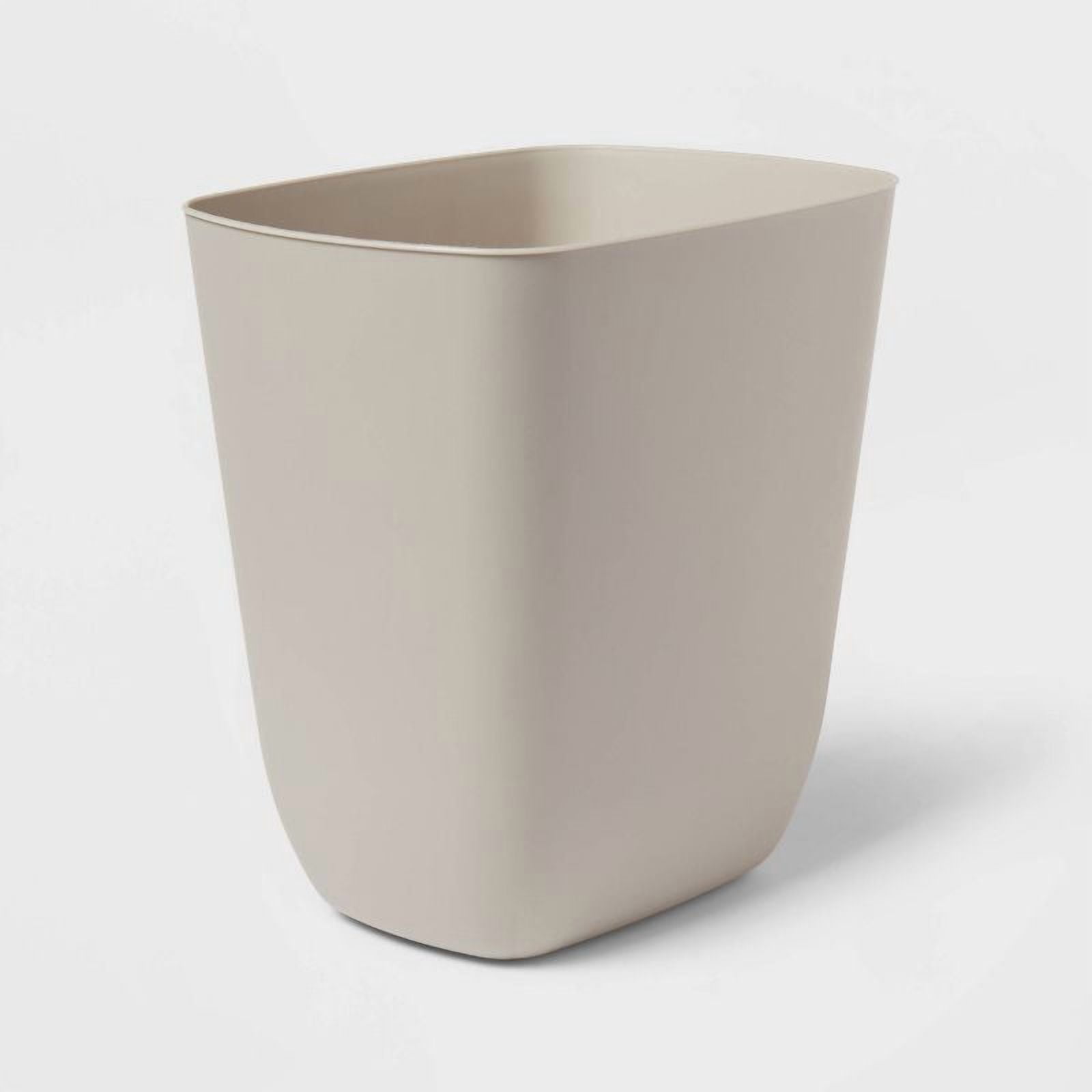 3gal Open Vanity Waste Basket Gray: Compact Plastic Indoor Trash Can ...