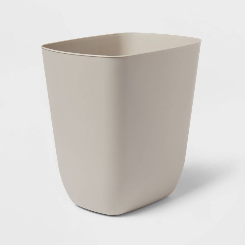 3gal Open Vanity Waste Basket Gray : Compact Plastic Indoor Trash Can ...