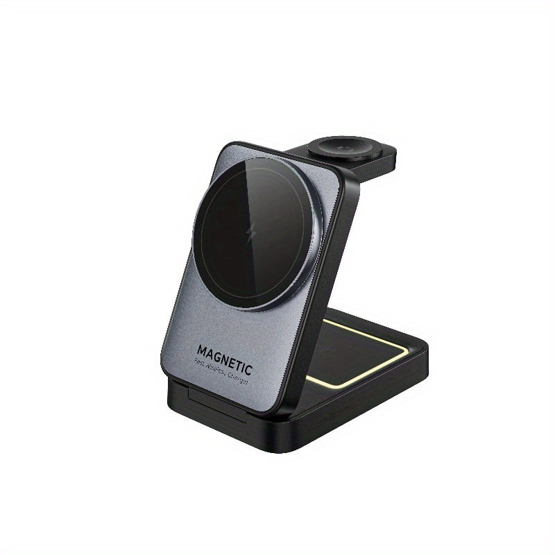 3in 1 Magnetic Wireless Charger Stand Pad for iPhone 16 15 14 13 12 ...