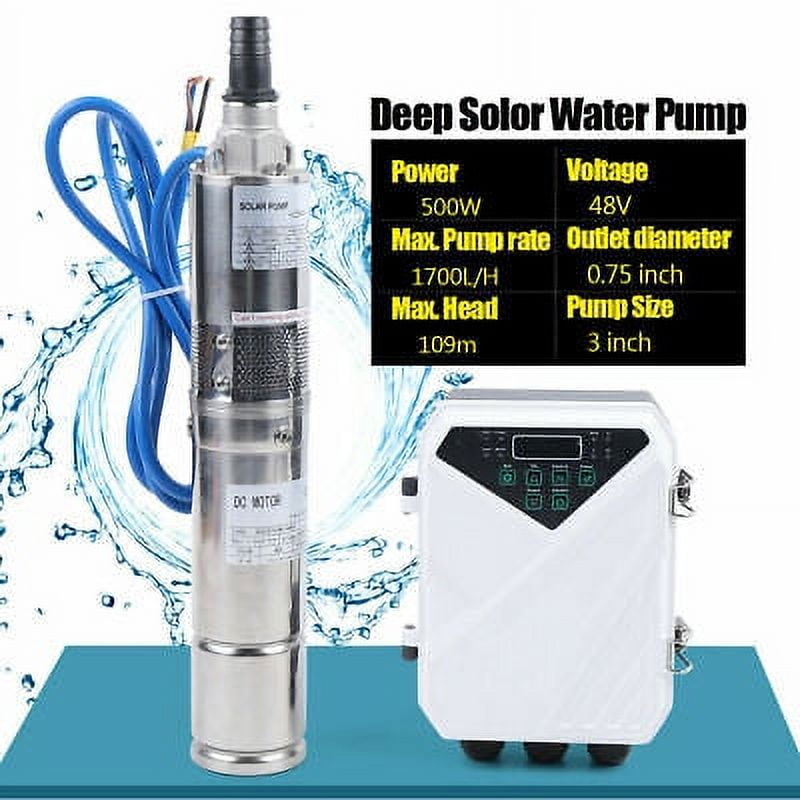 3in DC Solar Water Pump Submersible Deep Bore Well Pump +MPPT ...