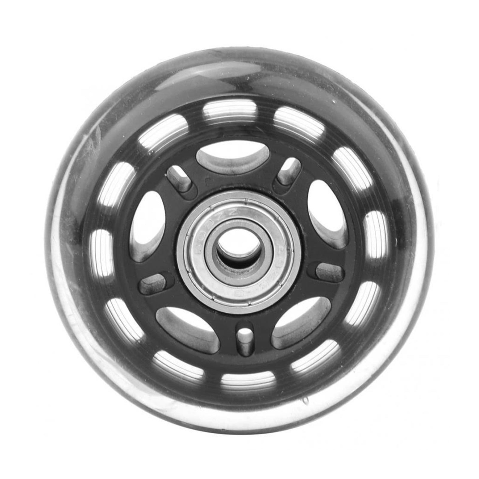 3in Rigid Casters Wheel Black Transparent Silent PU Caster With 608ZZ ...