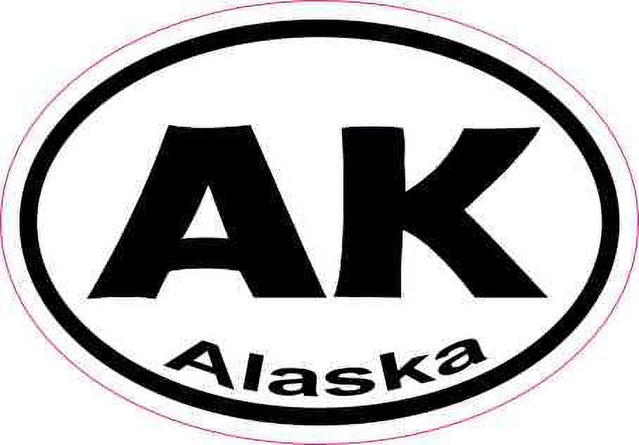 3in x 2in Oval AK Alaska Sticker Vinyl Car Window State Bumper Stickers ...