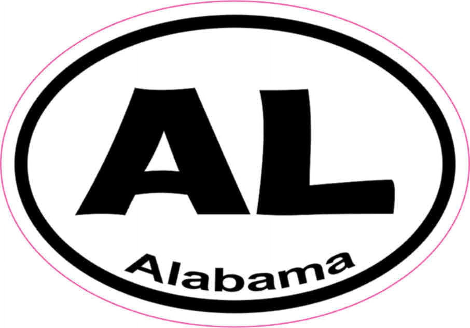 3in x 2in Oval AL Alabama Sticker Vinyl Car Window State Bumper ...