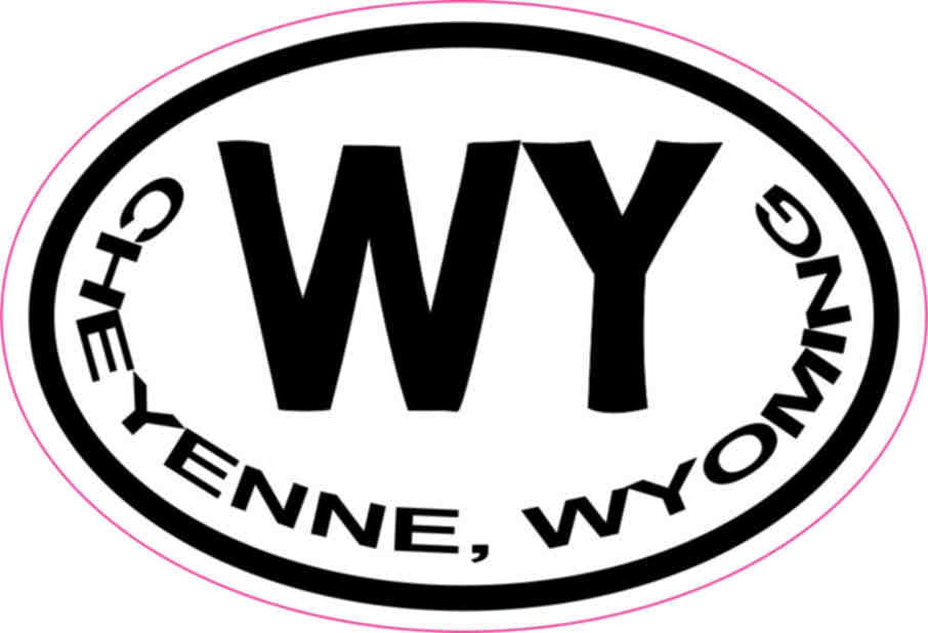 3in x 2in Oval Cheyenne Wyoming Sticker Vinyl State City Bumper ...