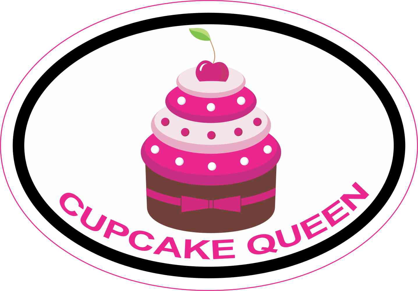 3in x 2in Oval Cupcake Queen Sticker Vinyl Stickers Bumper Hobby Sign ...