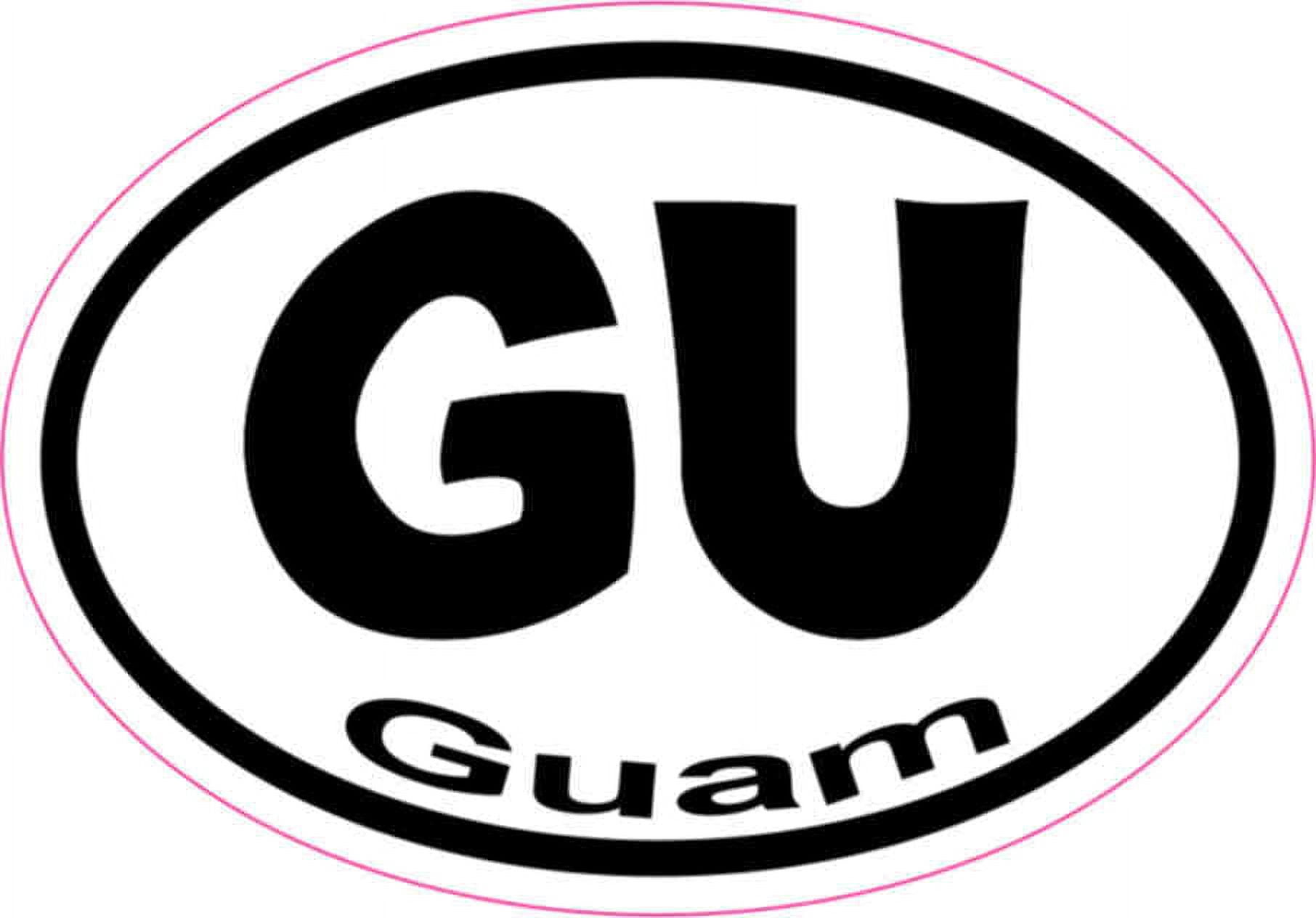 3in x 2in Oval GU Guam Sticker Vinyl Vehicle Window Car Bumper Stickers ...