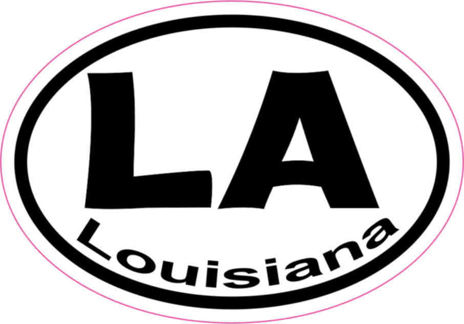 3in x 2in Oval LA Louisiana Sticker Vinyl Car Window State Bumper ...